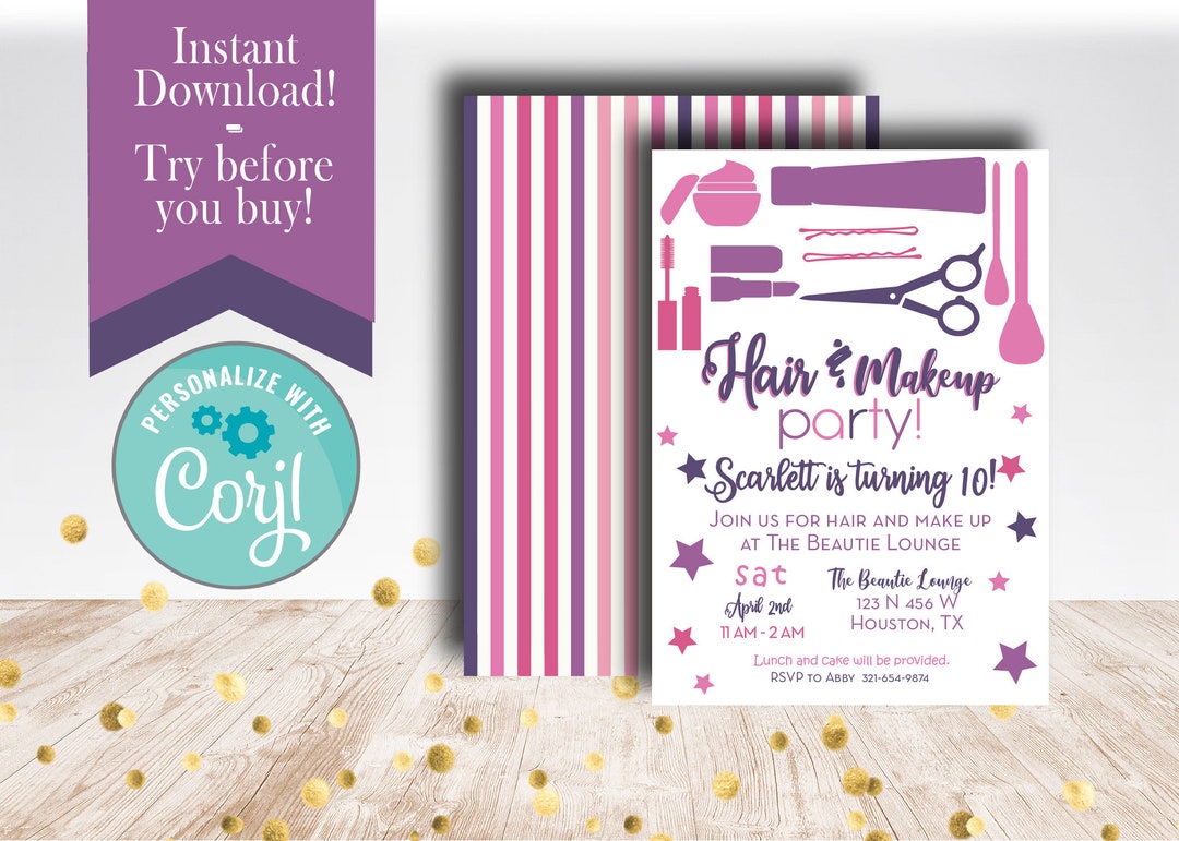 Spa Birthday Party Invitation / Teen Tween Girl / Spa Night / Makeover ...