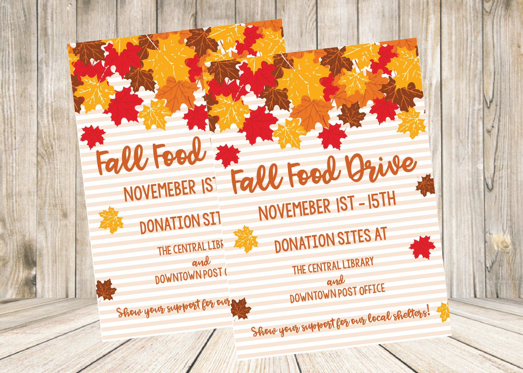 Thanksgiving Food Drive Flyer / Fall Festival / Fundraiser | Etsy