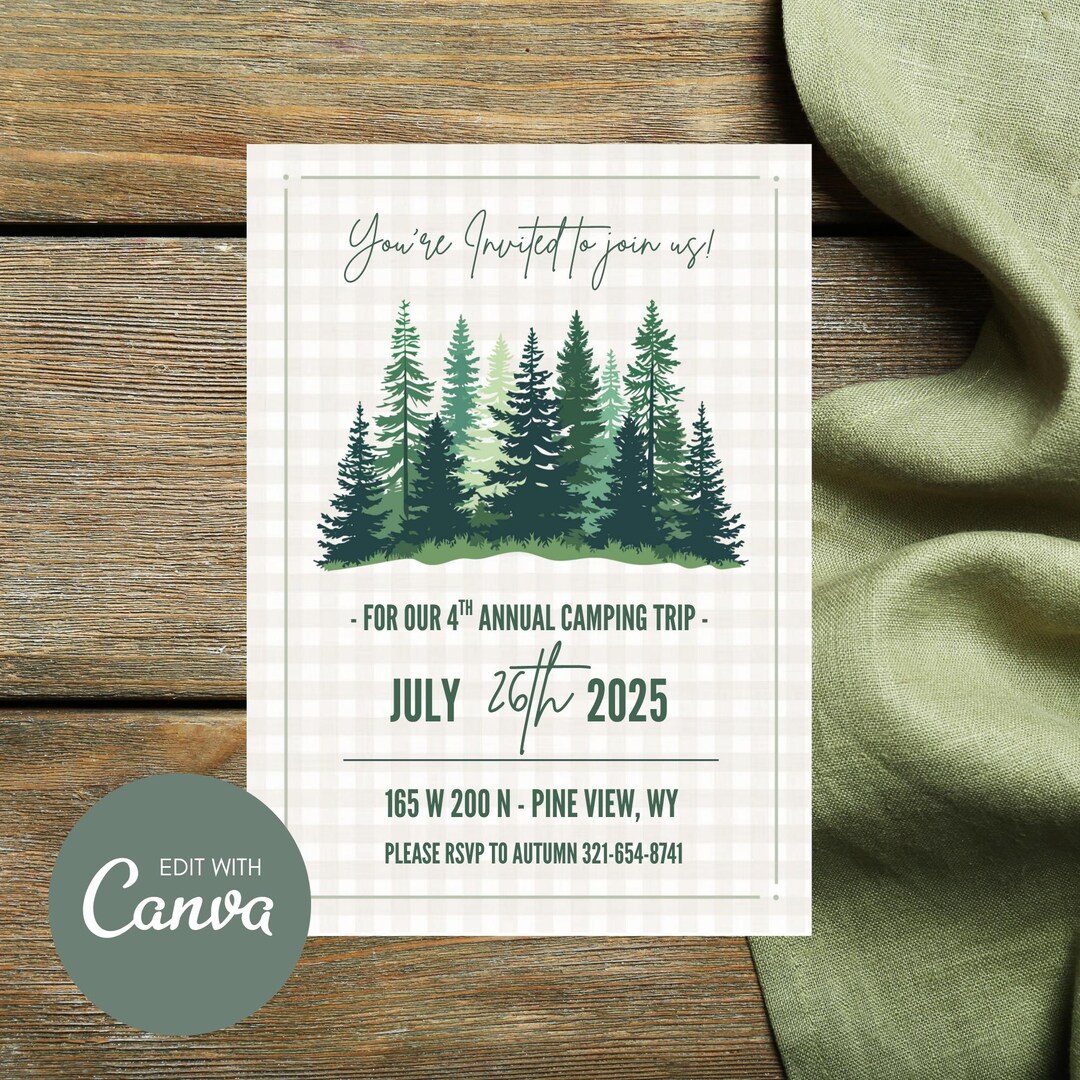 Camping Reunion Invitation: Outdoor Party, Family Camp Out (digital ...