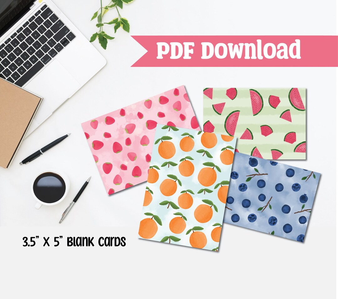 Printable Cards, Printable Greeting Cards, Digital Download Blank Card ...