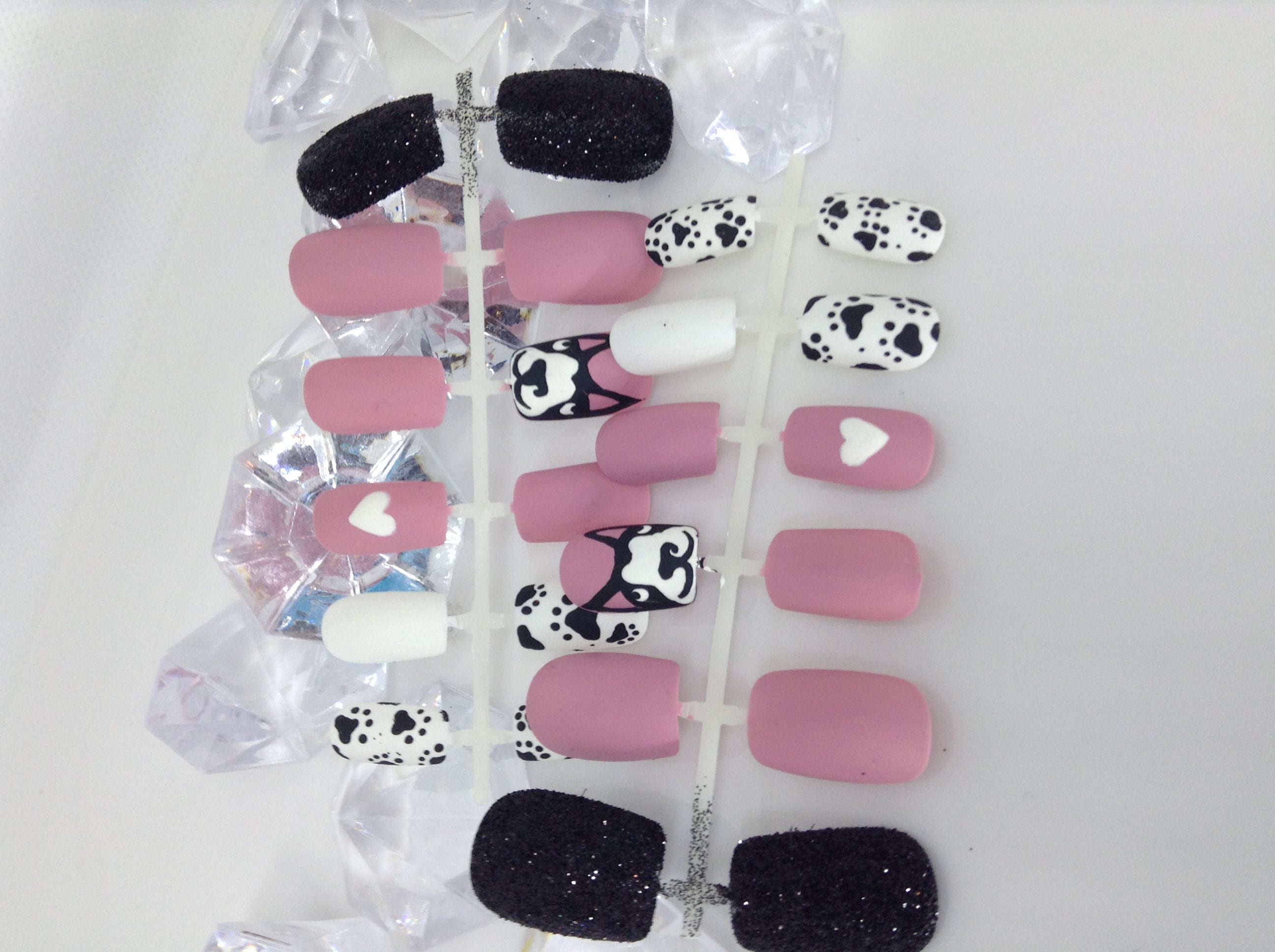 Pug pug dog nails dog lover nails press on glitter nails | Etsy