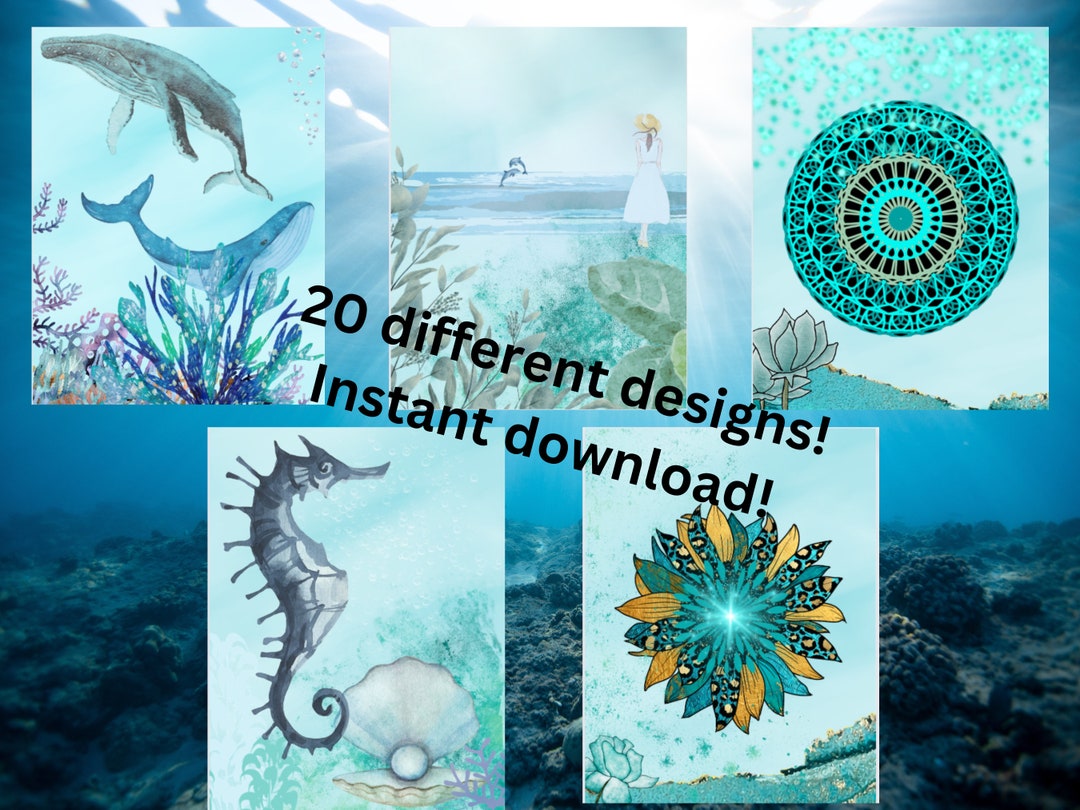 Printable Ocean Journal, Diary, Pages, Watercolor,turquoise, Blue ...