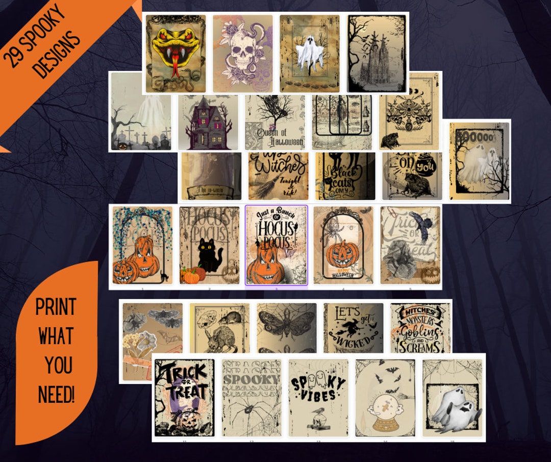 Printable Halloween Journal Pages Decorations Scrapbook - Etsy