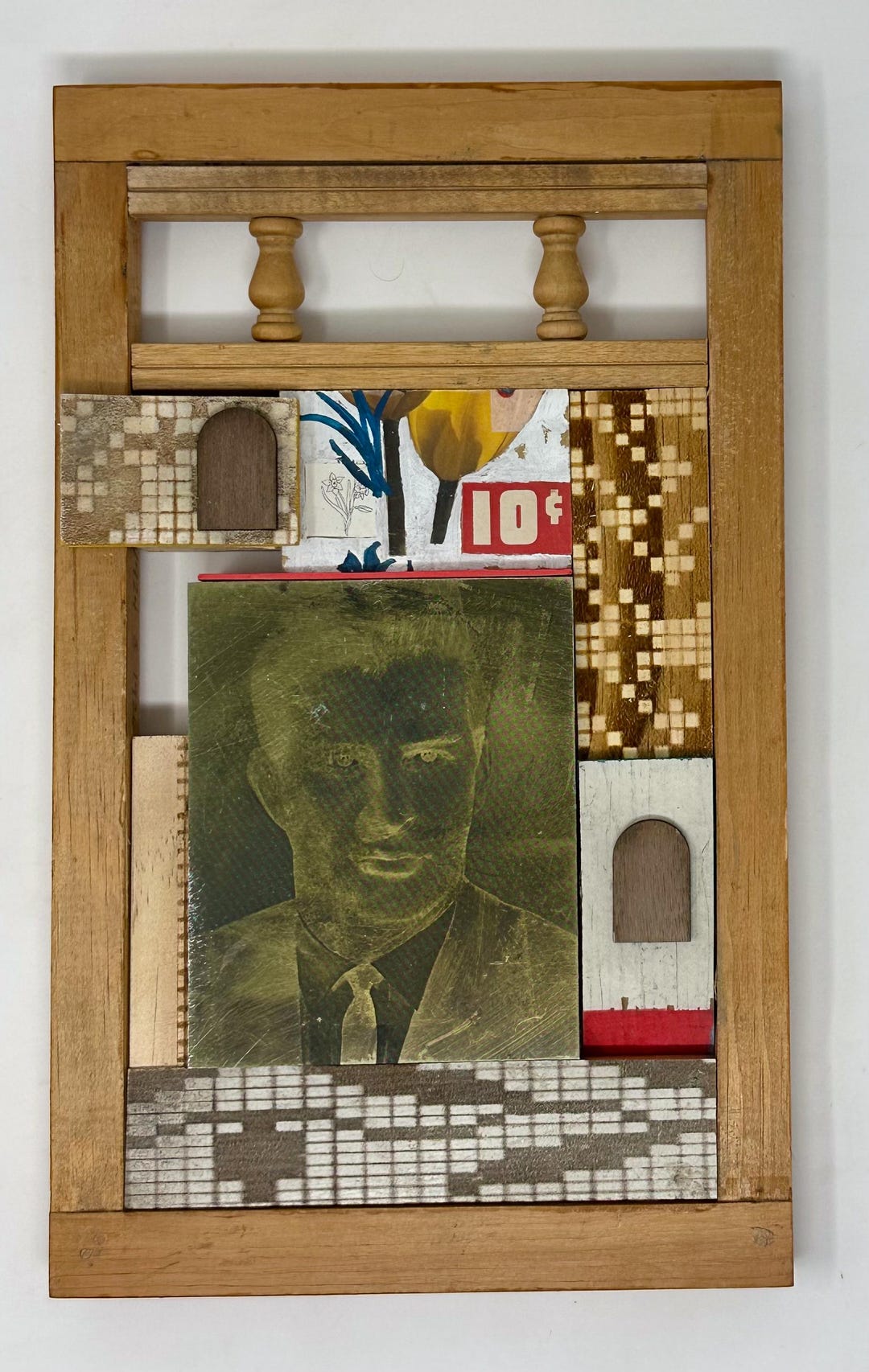The Ten Cents Assemblage - Original Oil Painting With Vintage Mixed ...