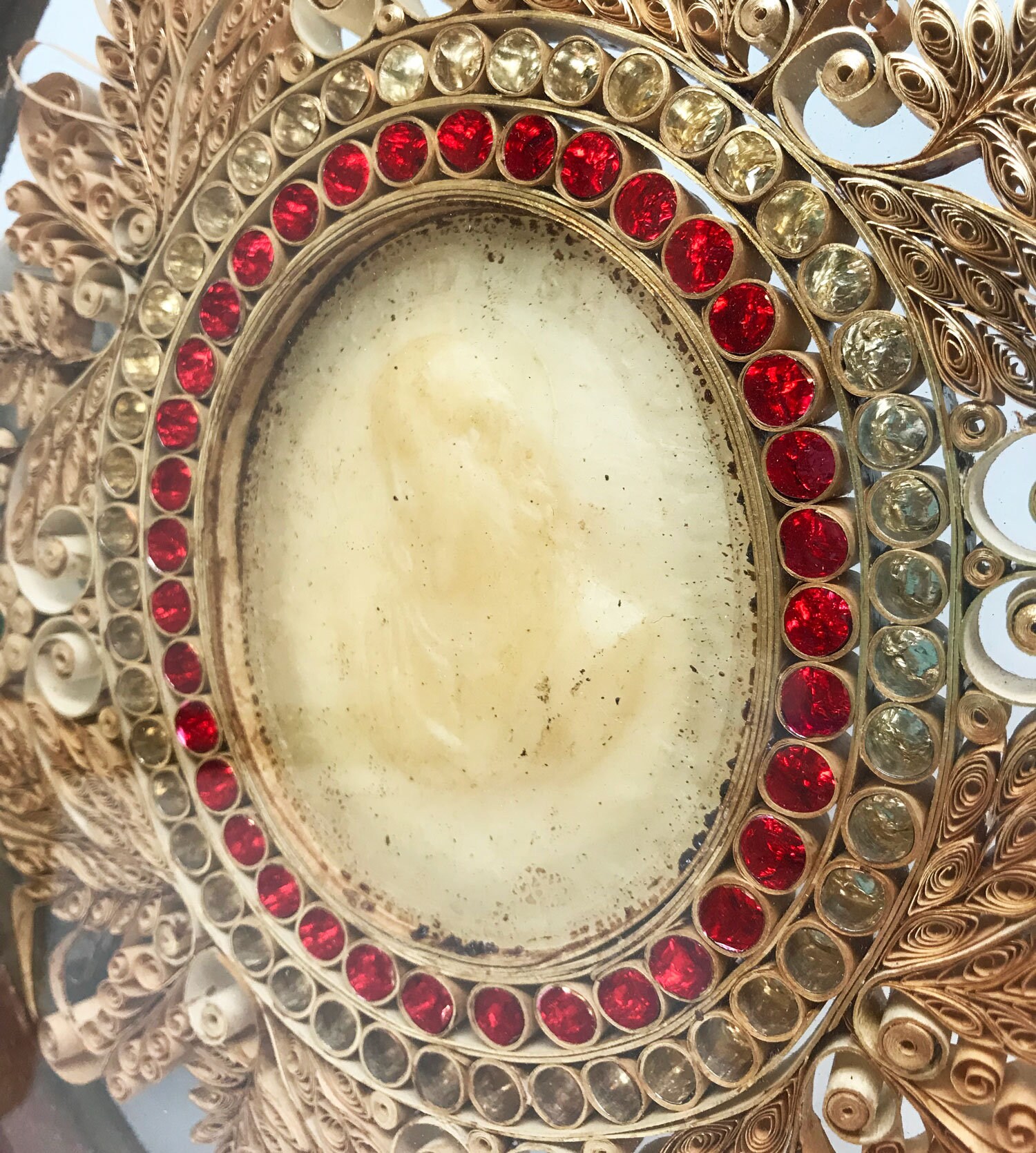 RARE LARGE Nineteenth Century Monastery Double Sided Paperolle Relic ...