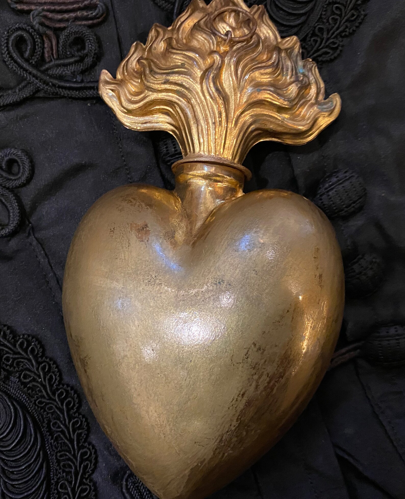 LARGE Antique Gilded Sacred Heart Holy Water Vessel - Etsy