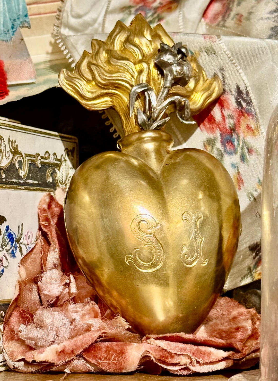 RARE Antique Religious Gilded Sacred Heart Ex Voto - Etsy