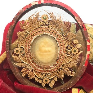 RARE LARGE Nineteenth Century Monastery Double Sided Paperolle Relic ...