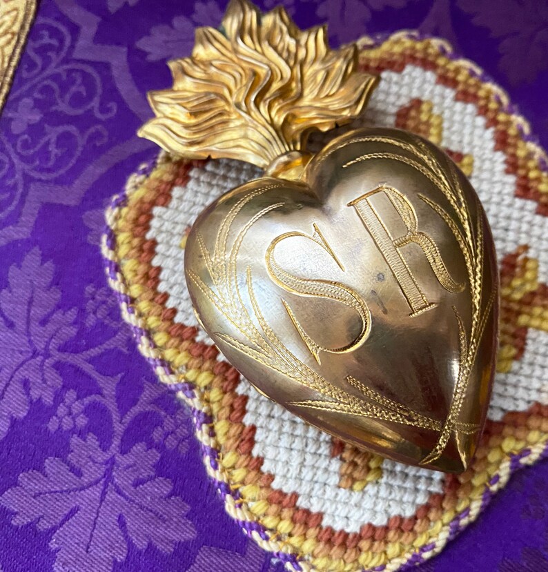 Antique Sacred Heart Dedicated Saint Regina - Etsy