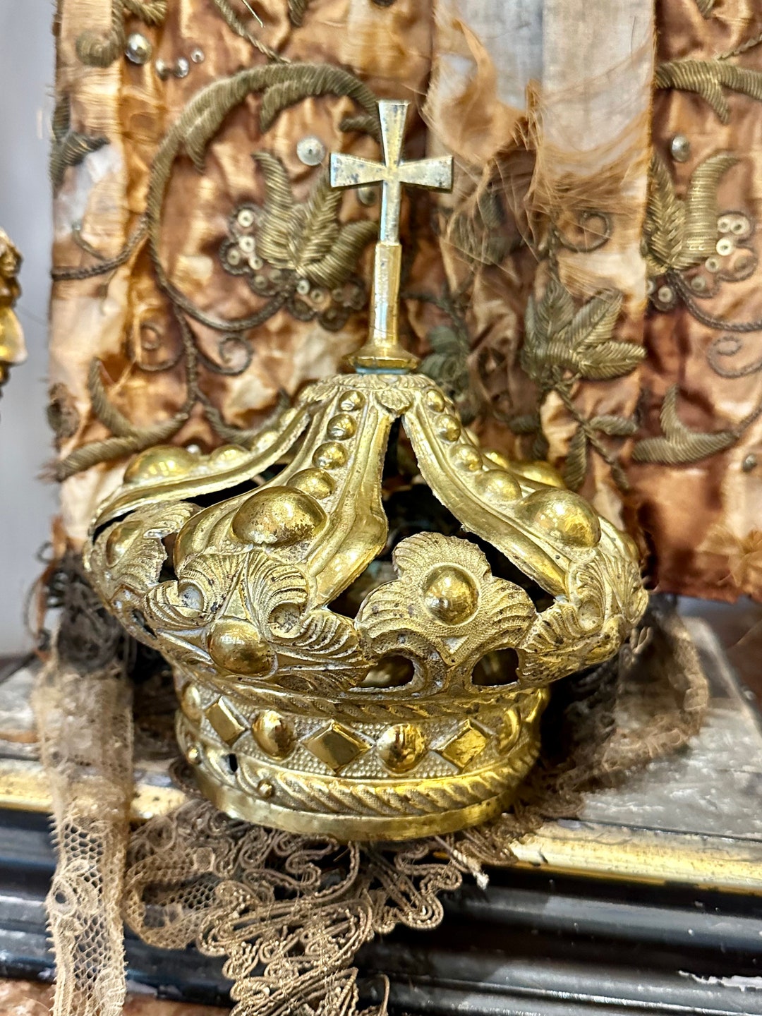 Antique Cast Bronze Santos Crown - Etsy