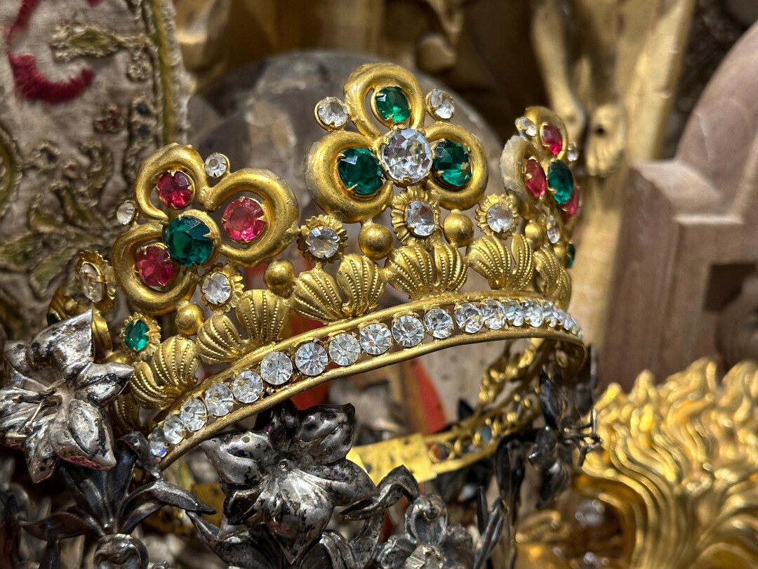 Antique Religious Gilded Santos Crown - Etsy