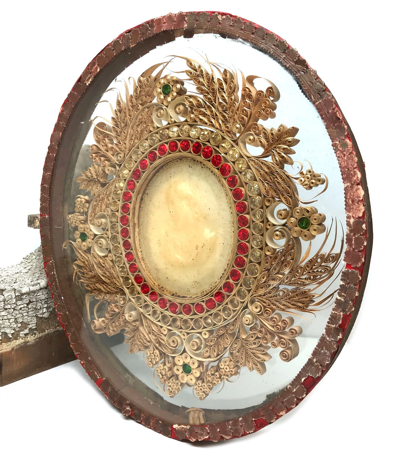 RARE LARGE Nineteenth Century Monastery Double Sided Paperolle Relic ...