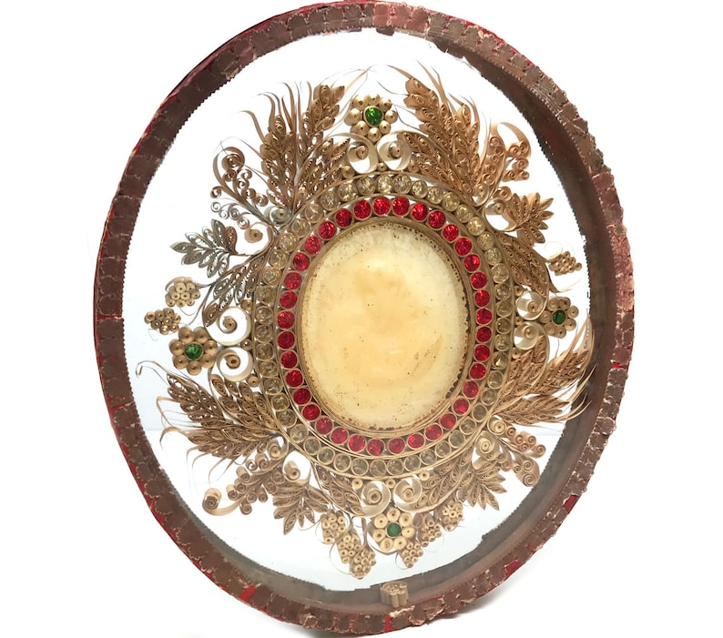 RARE LARGE Nineteenth Century Monastery Double Sided Paperolle Relic ...