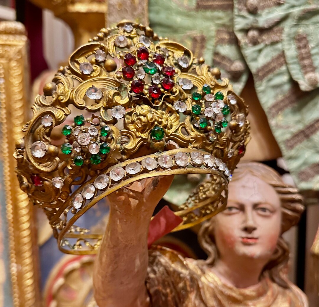 Antique Religious Gilded Santos Crown - Etsy