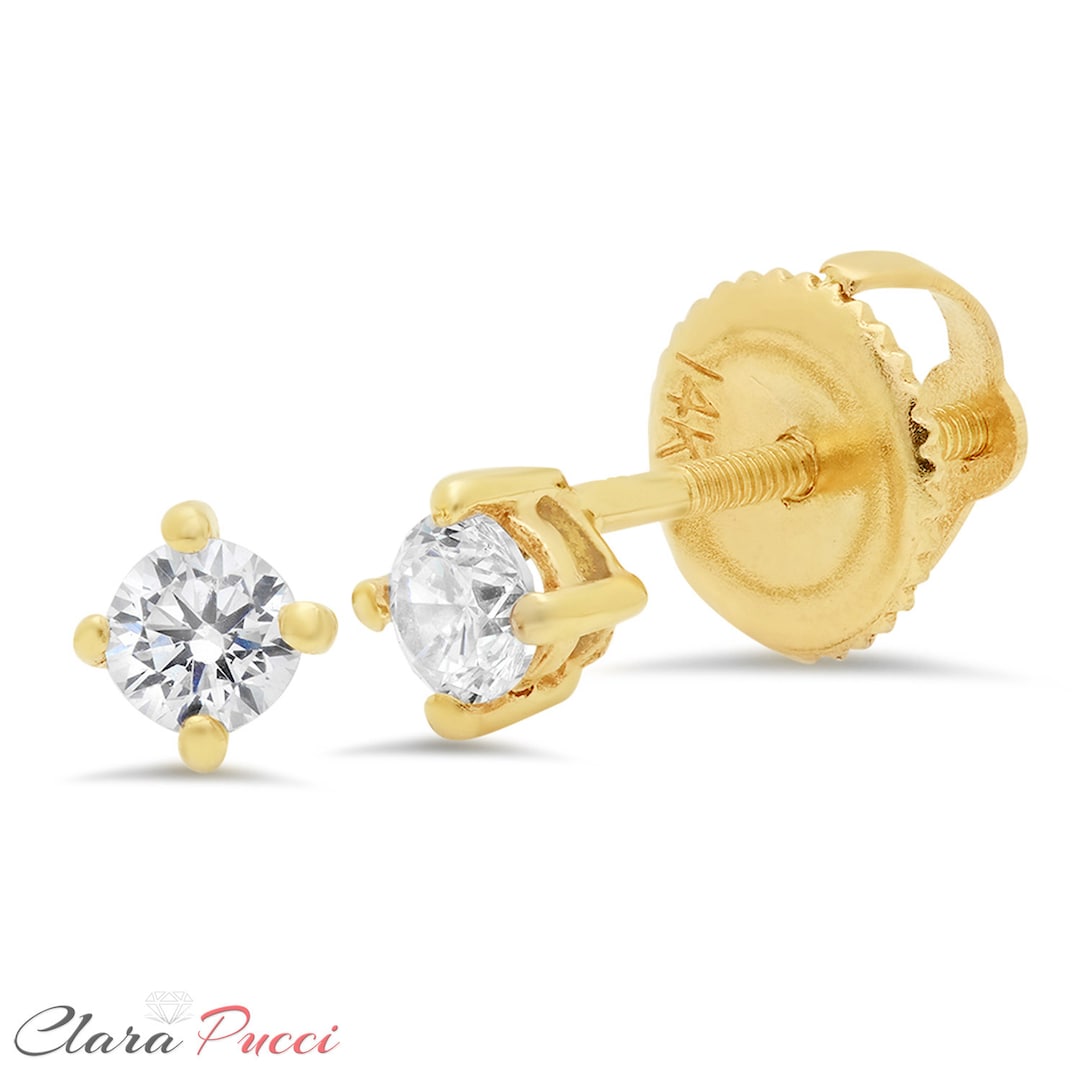 Gold Earrings for Girls, Gold Earrings, Earrings for Girls, 0.6 Ct ...