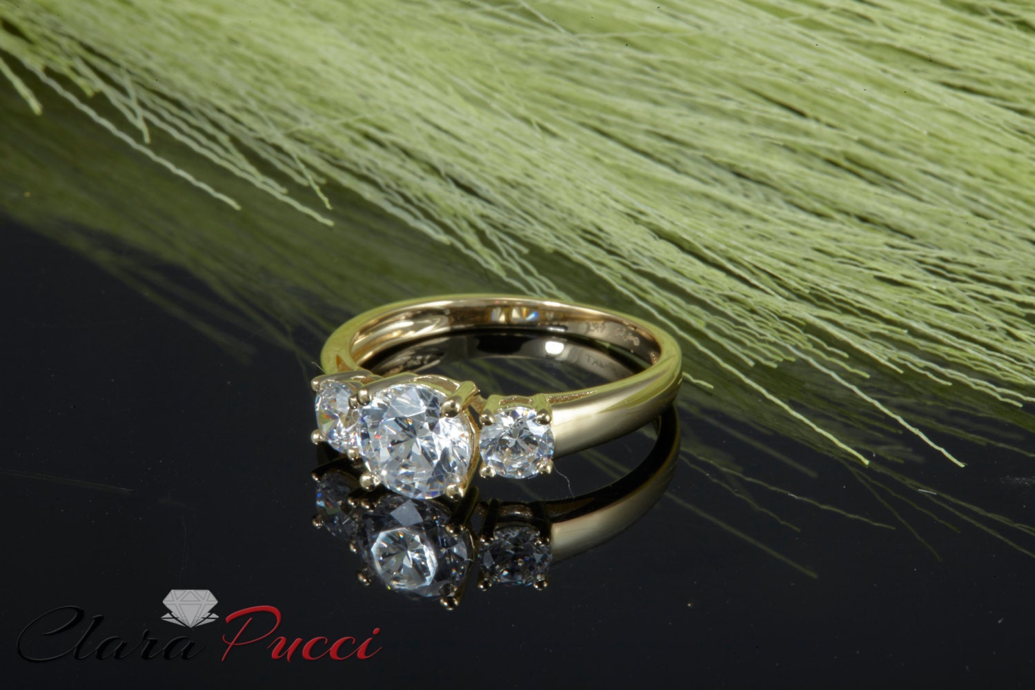 Gold Rings for Women Solid Gold Ring Set Round Cut Solid - Etsy