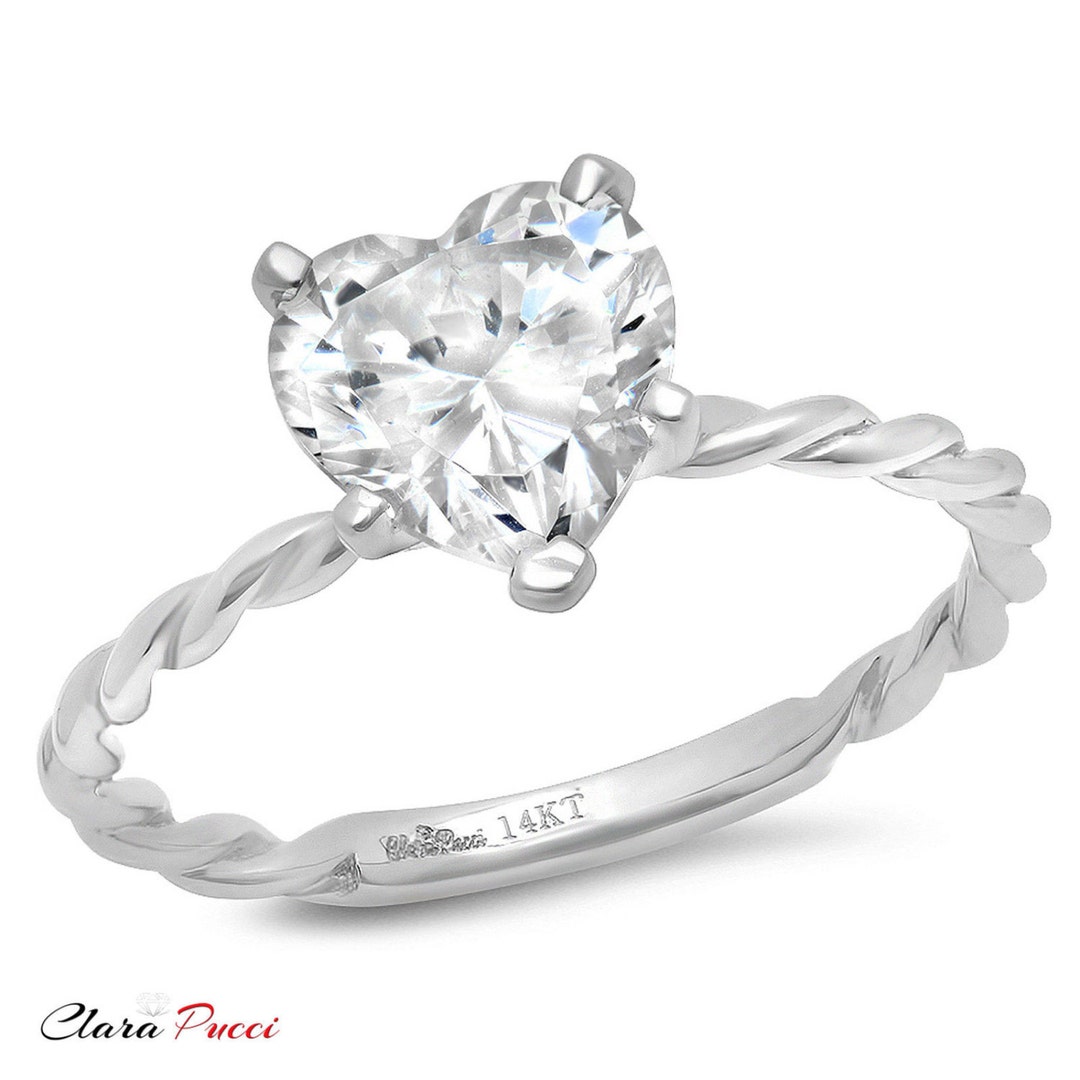 Heart Shaped Ring, Heart Cut Ring, Heart Cut Engagement Ring, 2.0CT ...