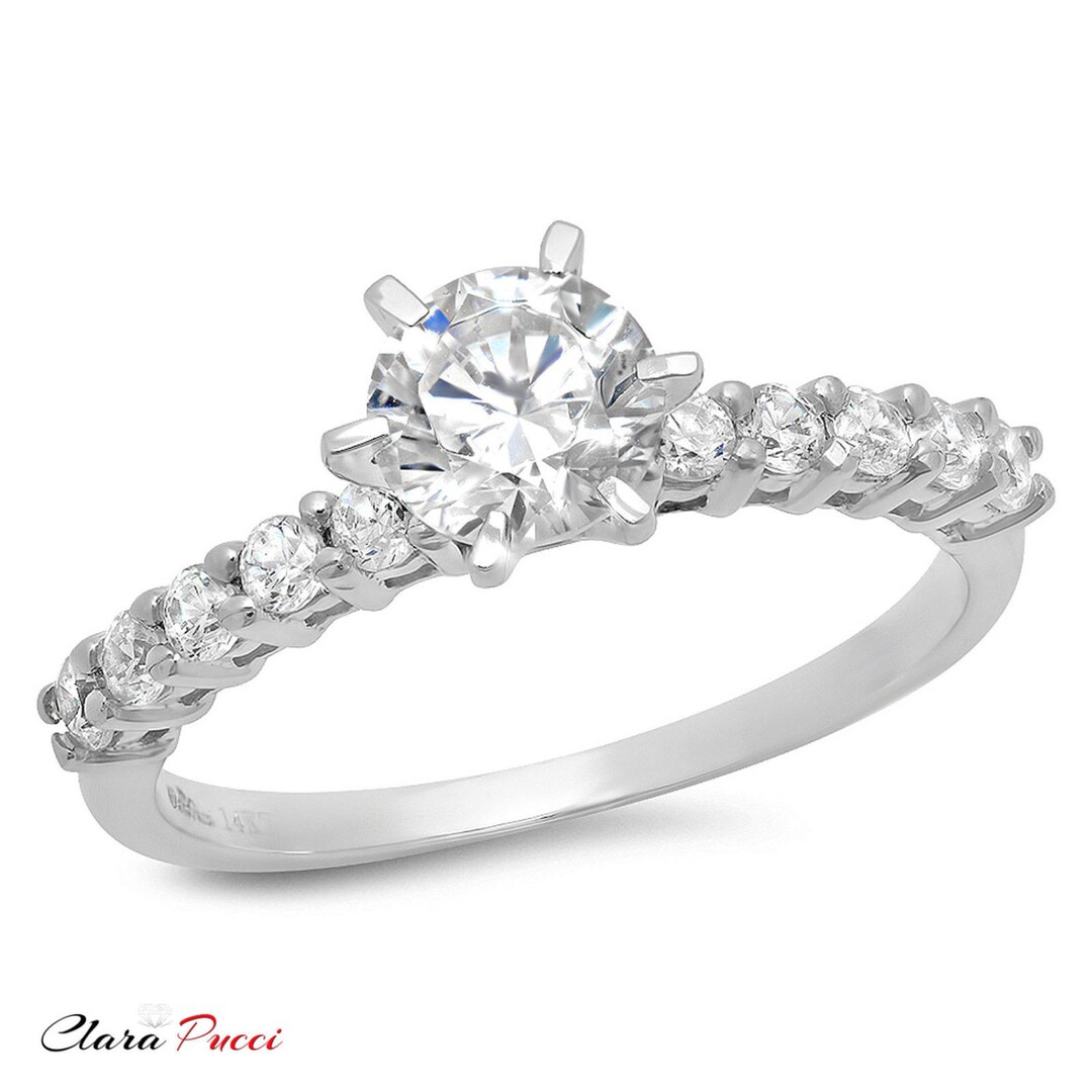 Real Wedding Ring, Real Wedding Band, Real Engagement Ring, 1.20CT ...