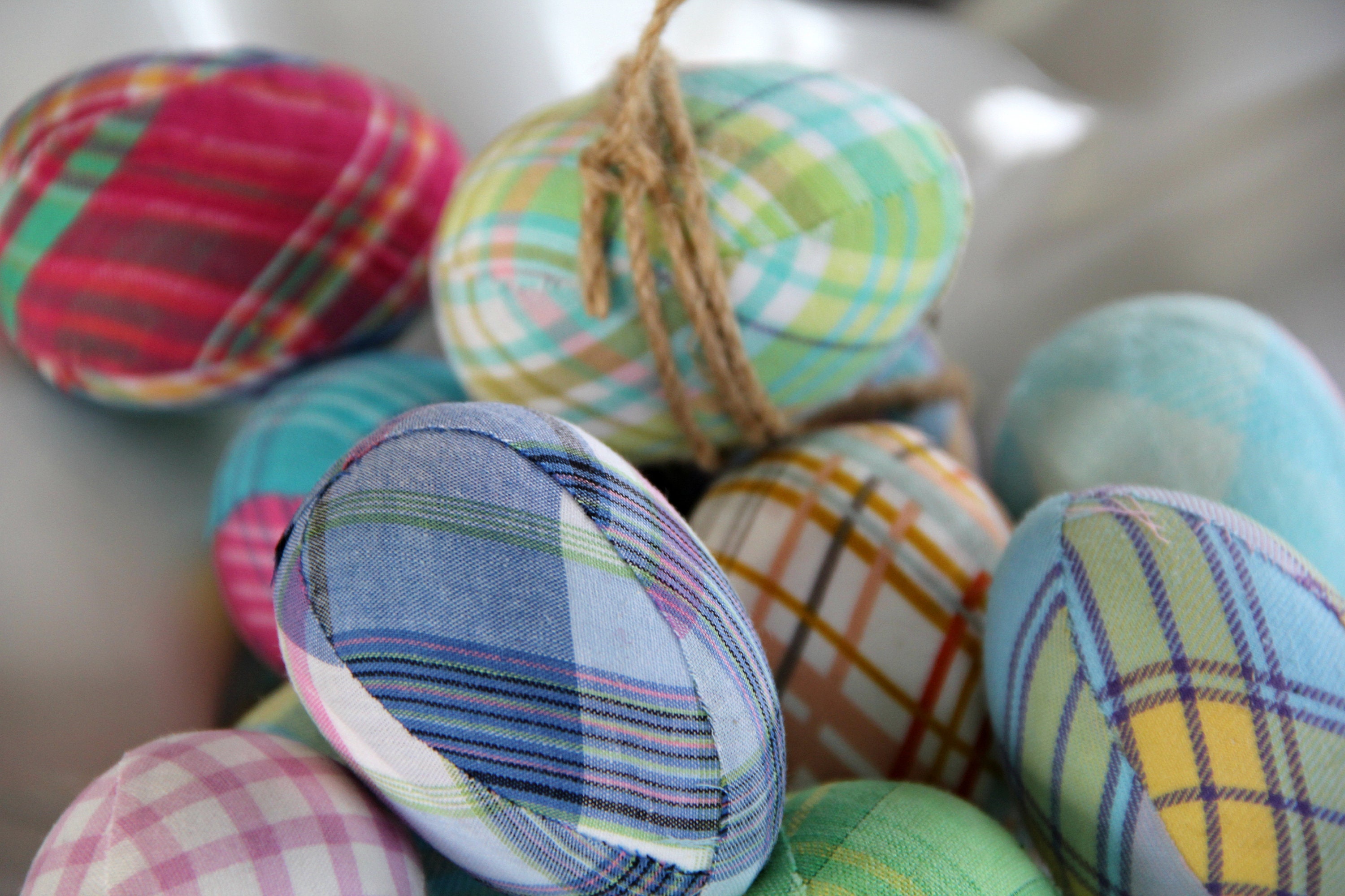 Plaid Easter Egg's Fabric Egg's Easter Decoration - Etsy