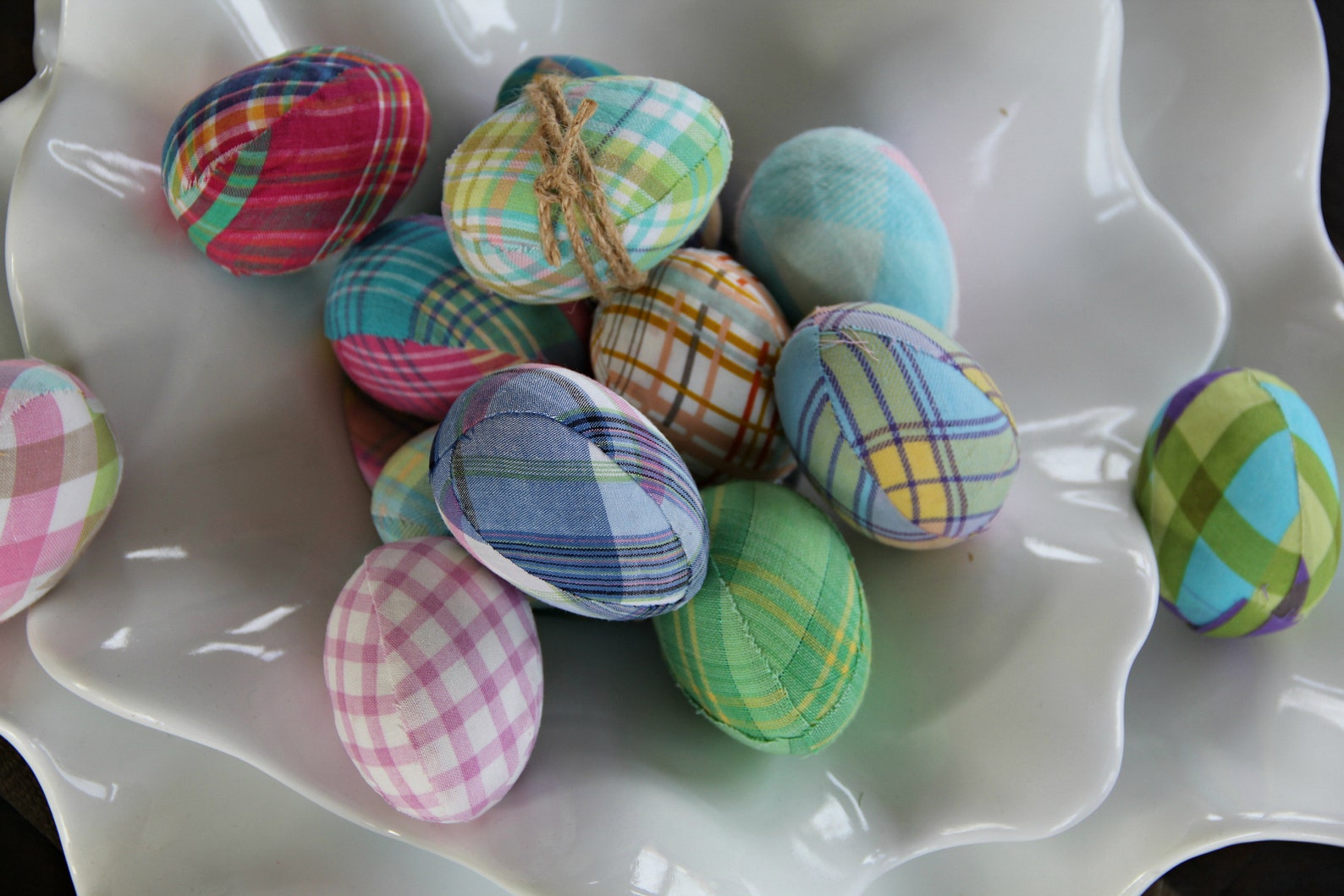 Plaid Easter Egg's Fabric Egg's Easter Decoration - Etsy