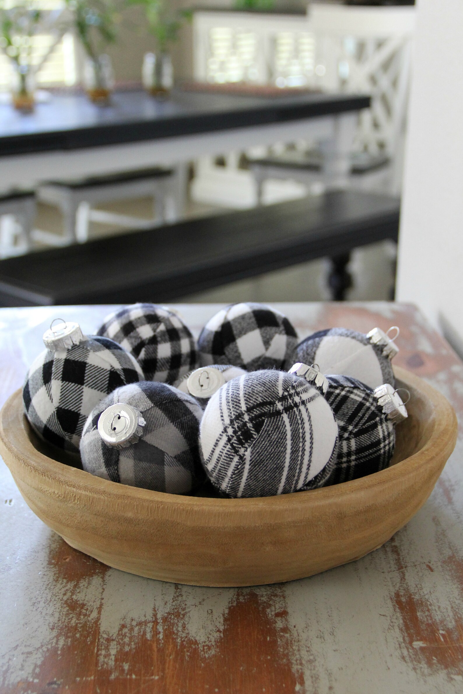 Black & White Buffalo Plaid Christmas Ornaments. Set. Modern - Etsy