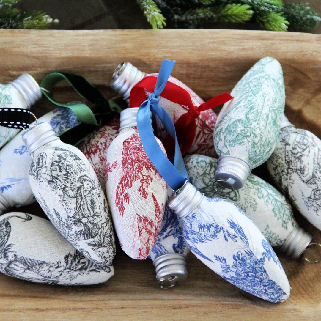 Toile Bulb Ornaments: Shatterproof - Etsy