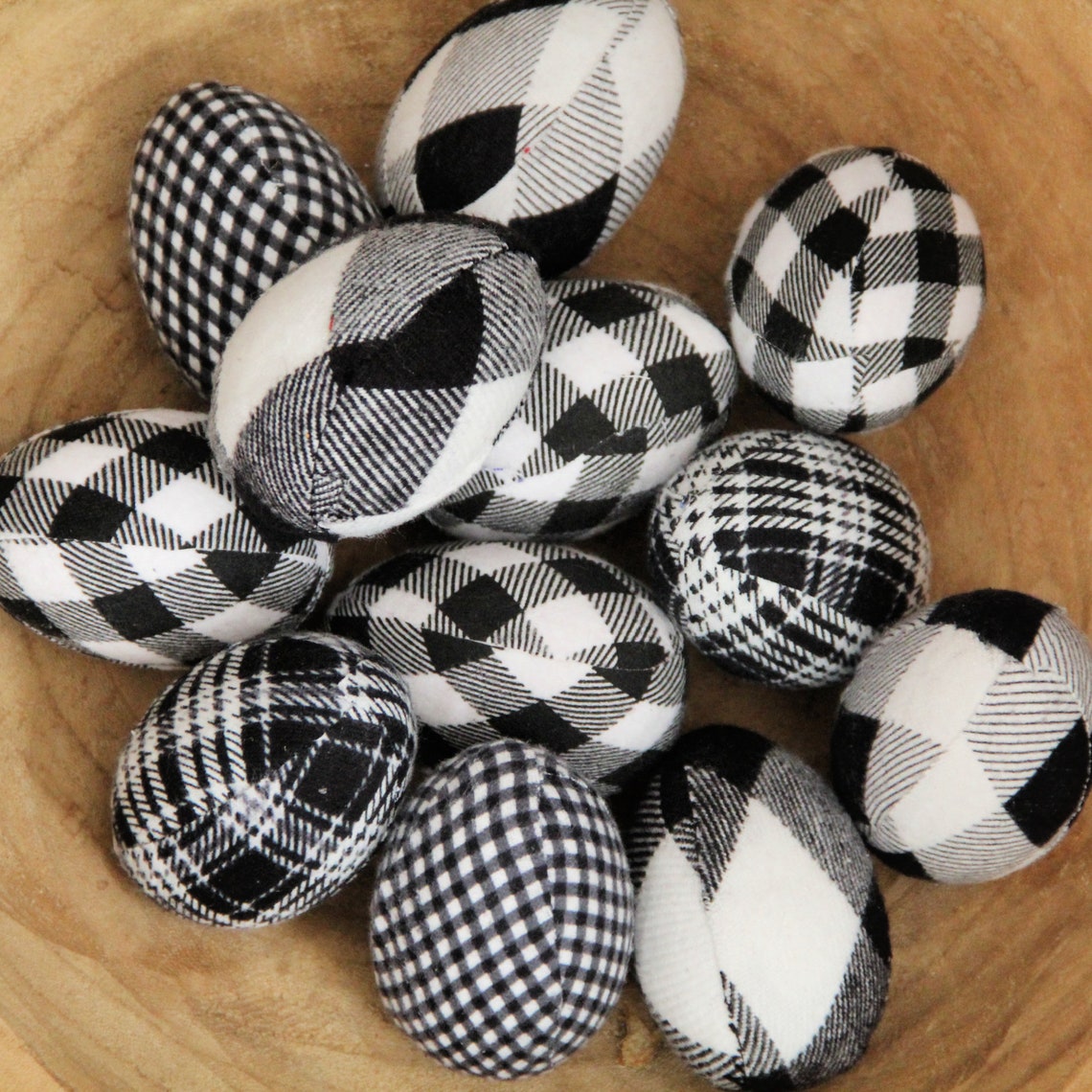 Buffalo Plaid Easter Eggs Fabric Plaid Eggs Farmhouse Easter | Etsy