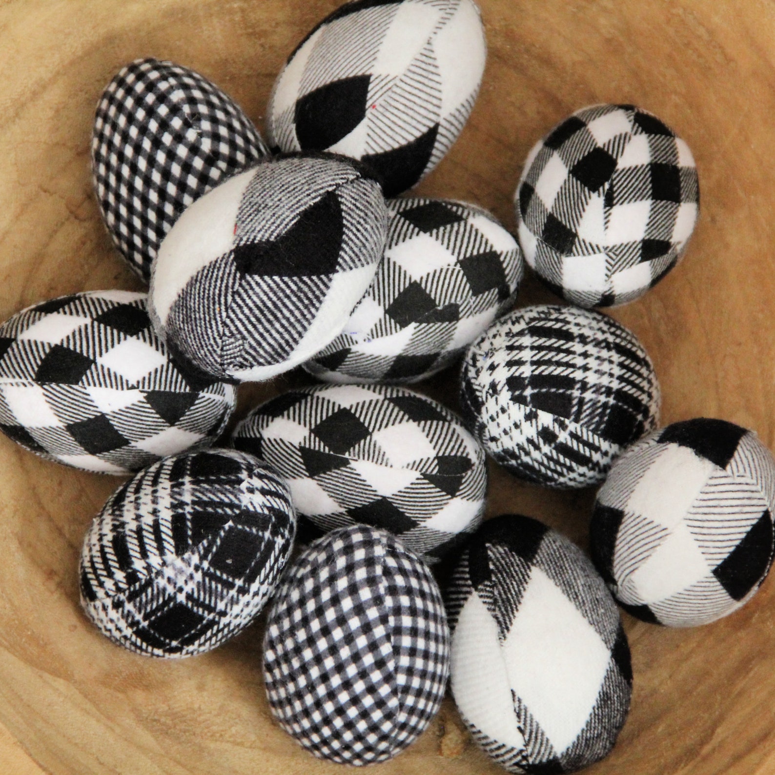Buffalo Plaid Easter Eggs Fabric Plaid Eggs Farmhouse Easter - Etsy