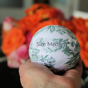 Chinoiserie Rag Balls, Sage Green and White, Spring Home Decor Accents ...