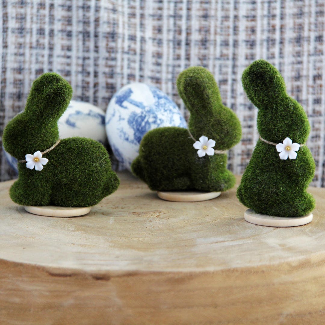 Mini Moss Bunnies, Spring and Easter Decor, French Country - Etsy