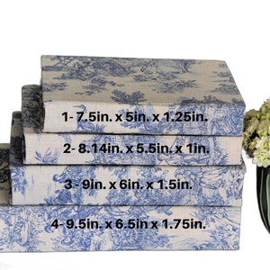 French Country Book Riser - Fabric Covered Books - Blue Toile - Etsy
