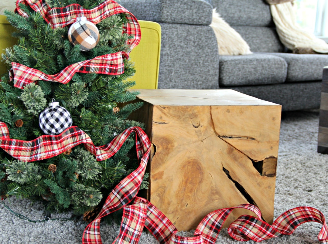 Plaid Christmas Ribbon. Wire Lined. Modern Christmas Decor, Cabin ...