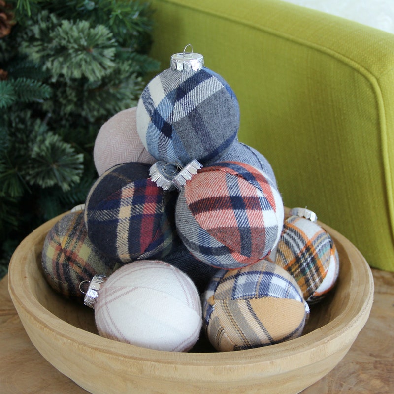 Plaid Tan Ornaments - Etsy
