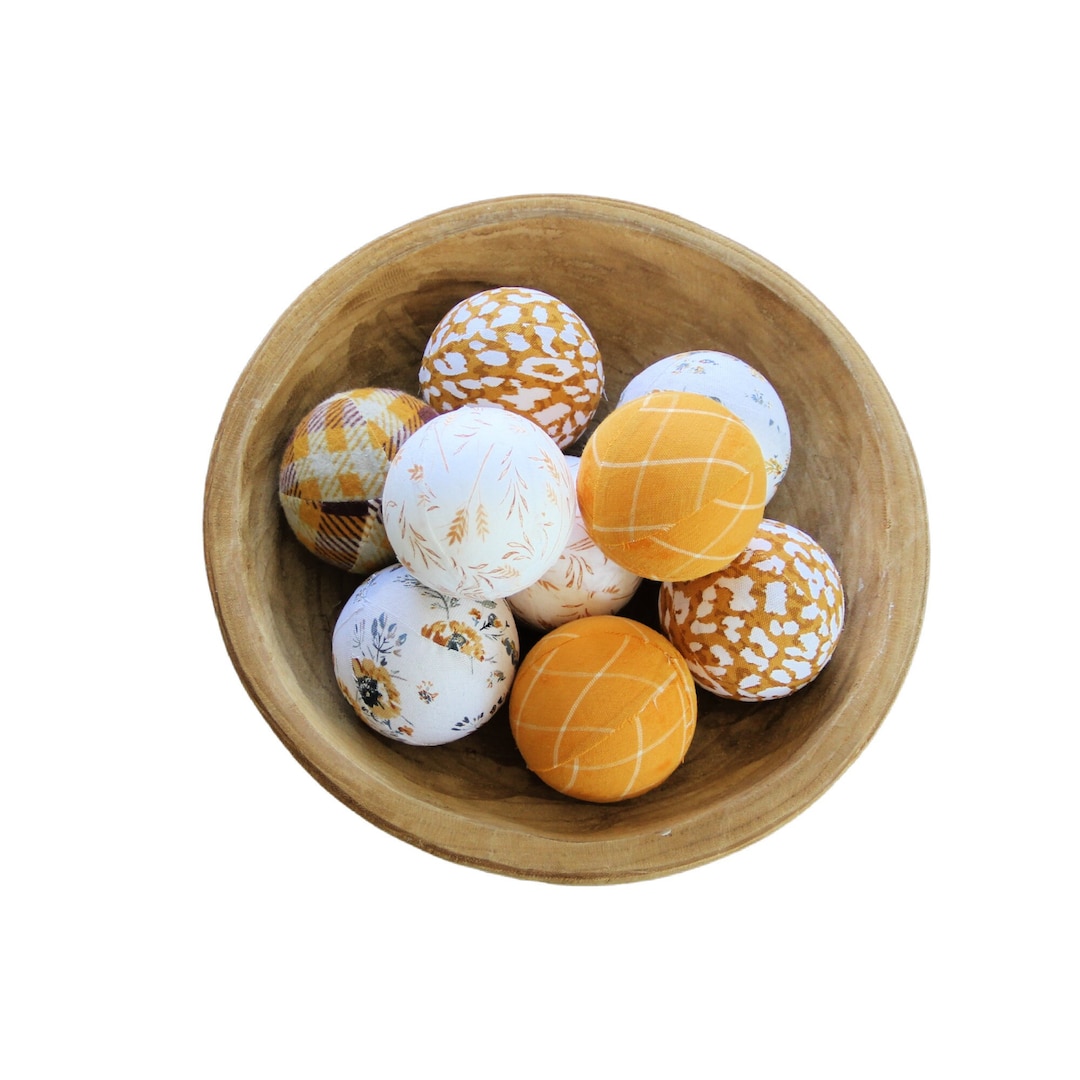 Autumn Rag Balls, Rustic Bowl Filler, Primitive Fall Decor, Fall Home ...