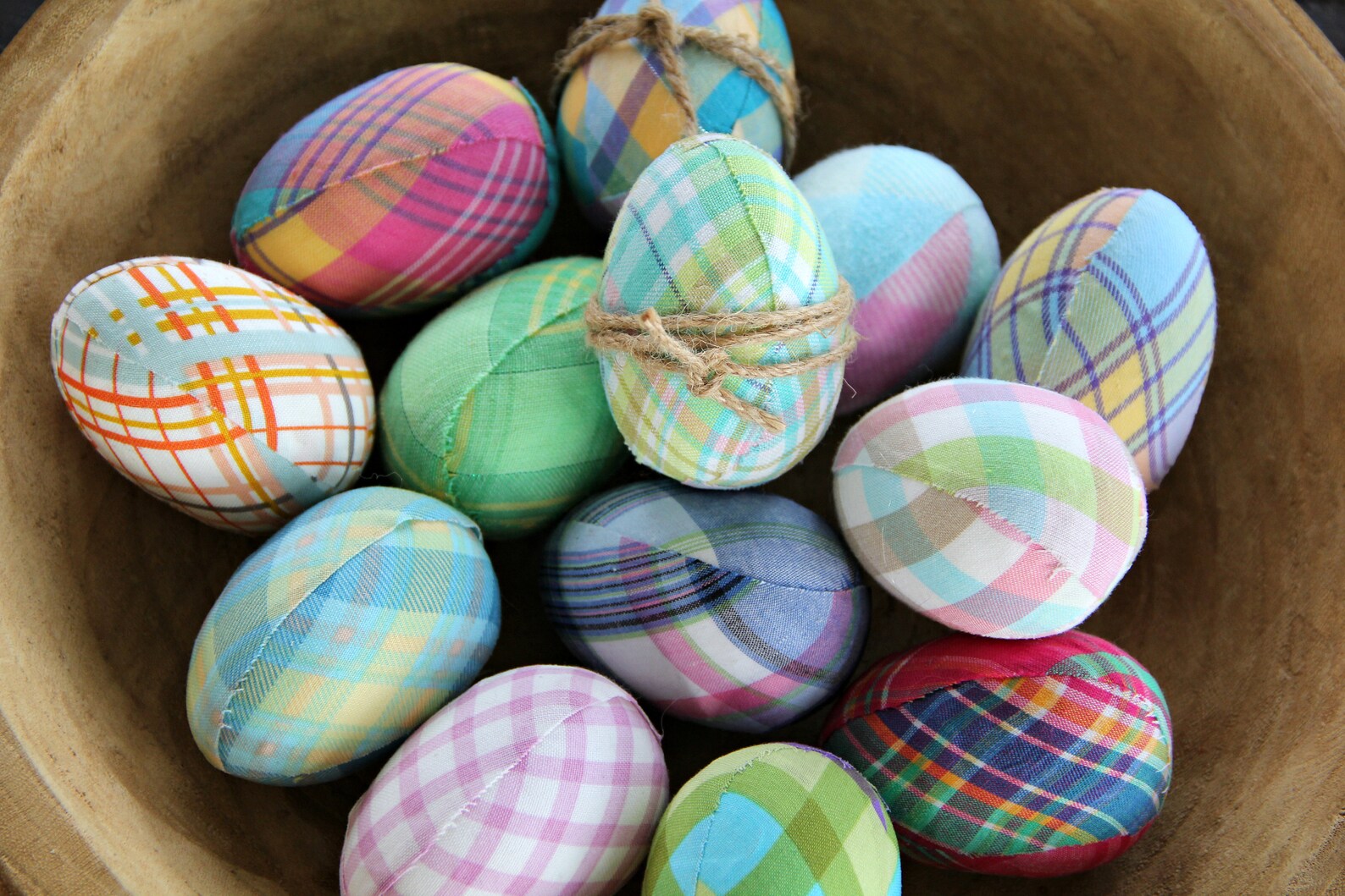 Plaid Easter Egg's Fabric Egg's Easter Decoration - Etsy