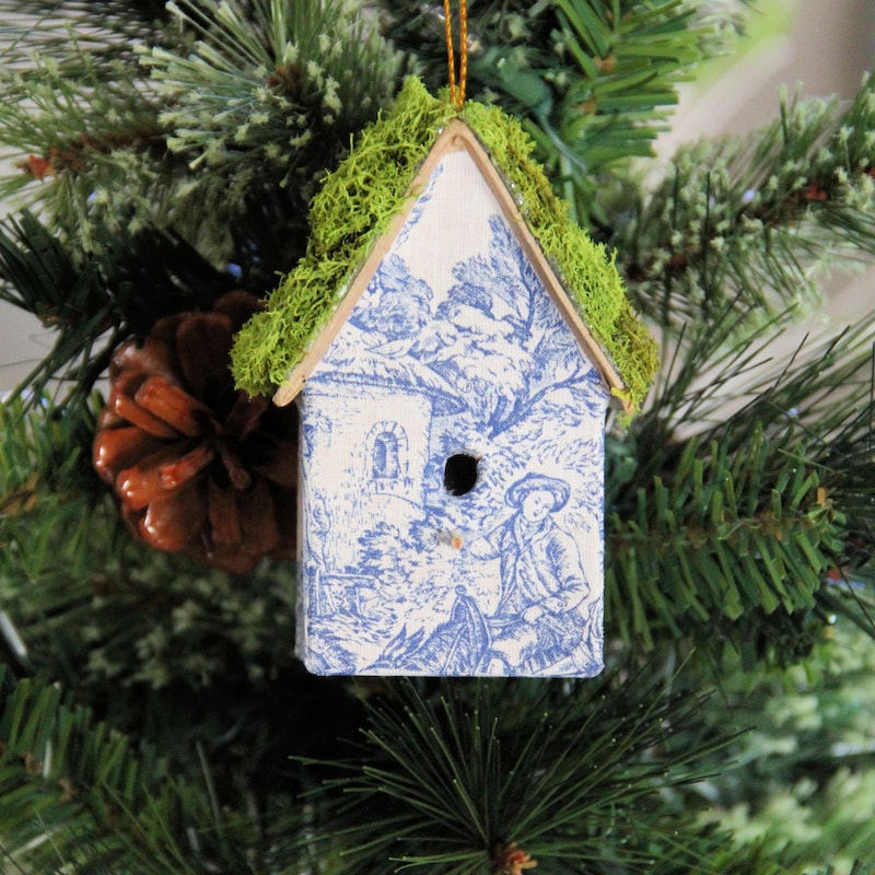 Blue Birdhouse Ornament - Etsy