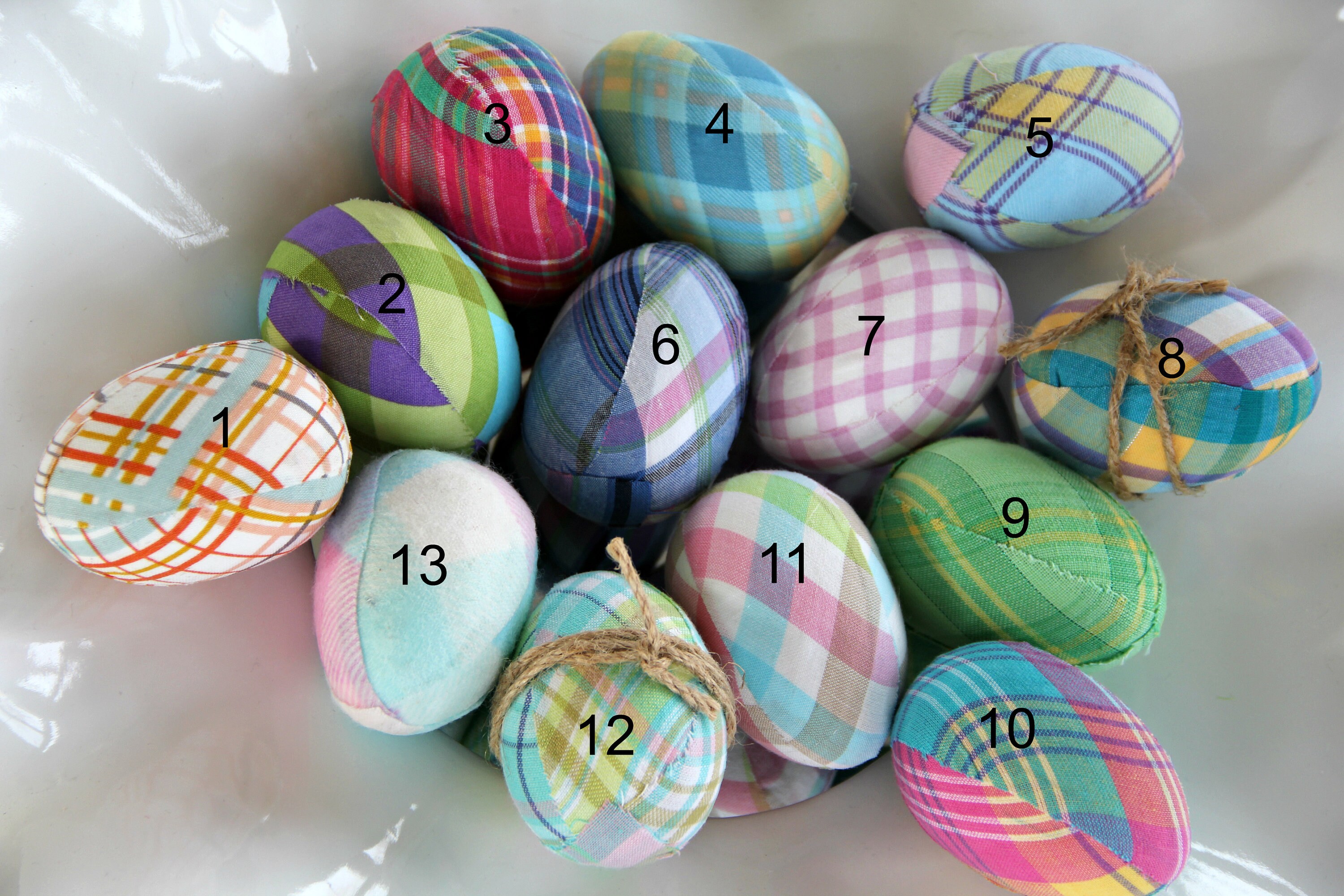 Plaid Easter Egg's Fabric Egg's Easter Decoration - Etsy