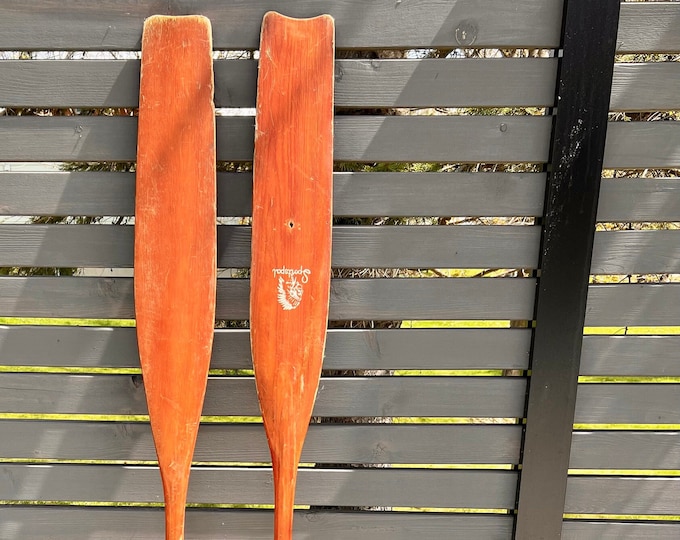 Vintage SPORTSPAL BOAT PADDLE Oar, Weathered Wood Canoe Paddle, 63 ...