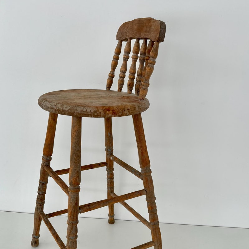 Antique Bar Stool - Etsy