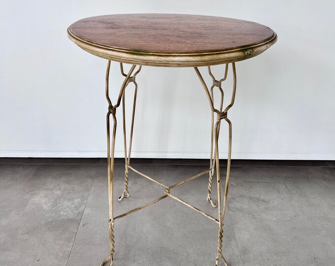 Vintage ICE CREAM PARLOR Table, Antique & Original Art Nouveau Wrought ...