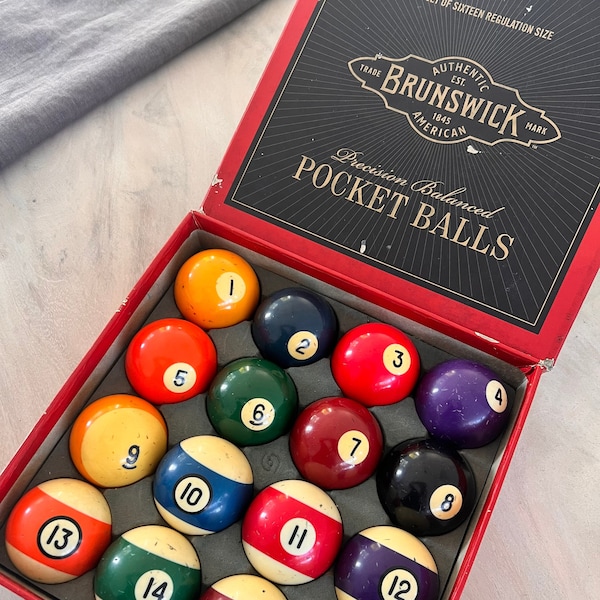 Vintage Pool Balls - Etsy