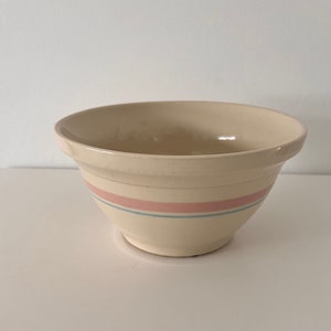 Vintage Mccoy MEMORIES BOWL, 8-inch Stoneware Mixing Bowl, Blue & Pink ...