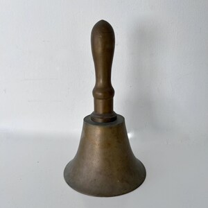 Vintage Large BRASS SCHOOL BELL W/ Rare Brass Handle, Antique School ...