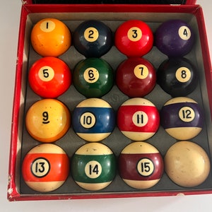Vintage CENTENNIAL POCKET BALLS, Pool Billiard Balls, Complete Numbered ...