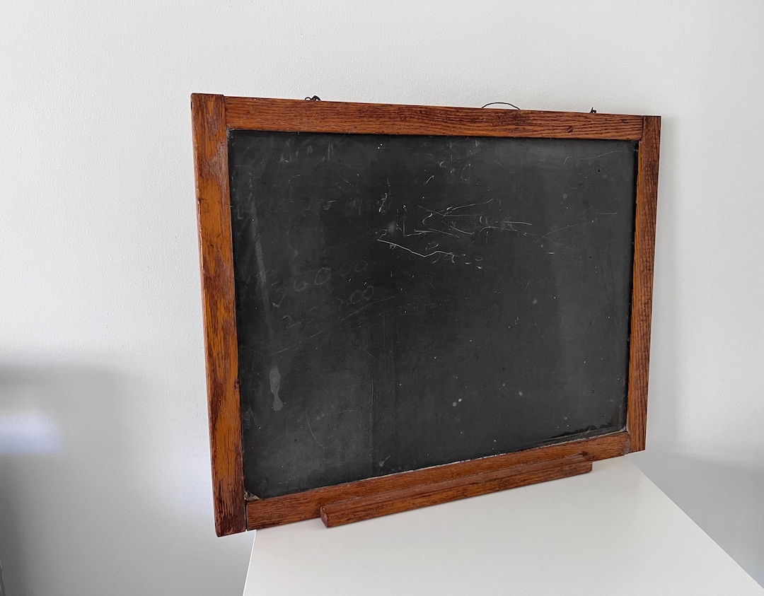 Vintage DOUBLE SIDED CHALKBOARD, Wall Mounted, 2-sided Large 26" Wood ...