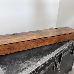 Vintage Early 1900s 33 LONG WOOD BOX With 3 Compartments & Hinged Lid ...