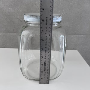 Vintage Large CLEAR GLASS JAR, 1950s Storage Jar With Lid, 128 Fl. Oz ...