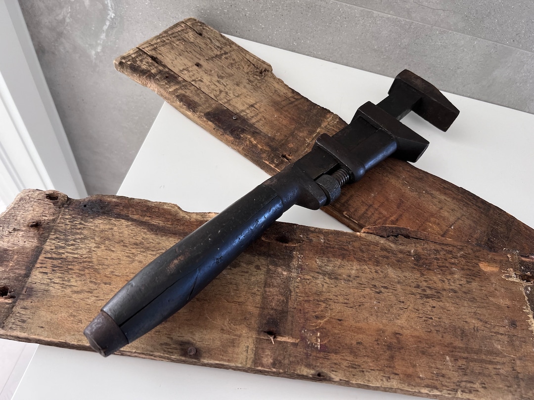 Vintage HUGE MONKEY WRENCH, Early 1900s Adjustable Wrench, Antique Tool ...