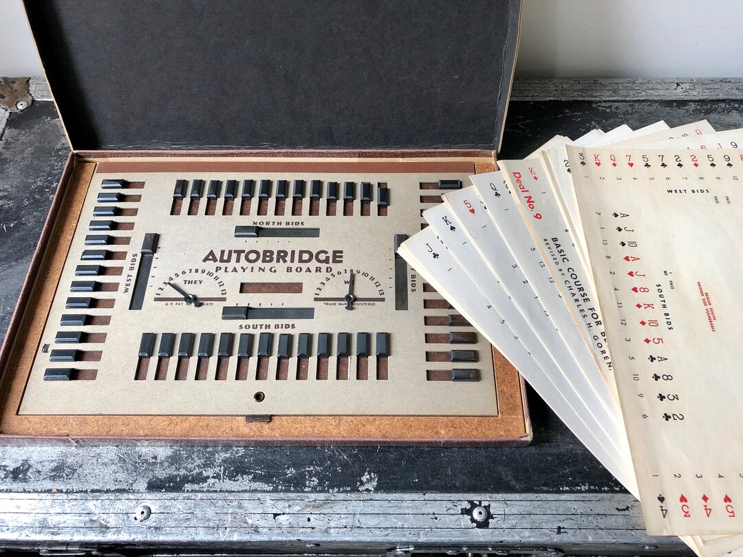 Vintage 1950s LARGE AUTOBRIDGE BOARD & Game, Mid Century Bridge Game ...
