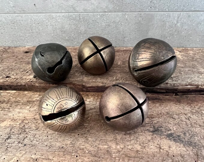 Vintage Rare! Antique BRASS SLEIGH BELLS, Your Choice! Large Horse ...